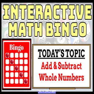 6th Grade Math Bingo Games Set #1- Add, Subtract, Multiply, Divide ...