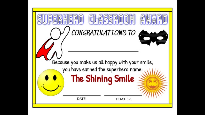 Classroom Awards for Students: 40 Superhero Themed Printable ...