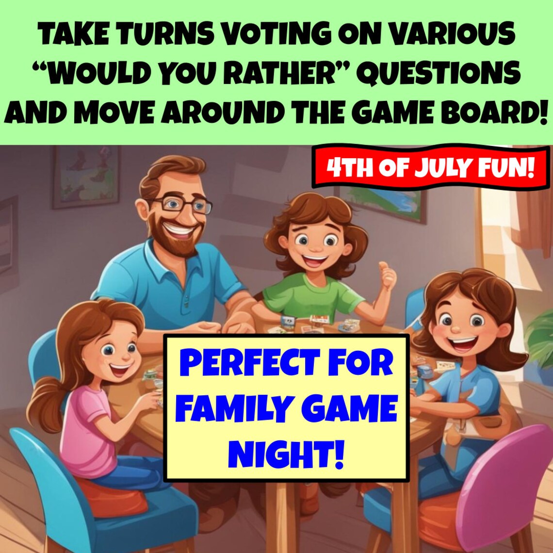 Would You Rather? Board Game 4th of July Edition - Digital Download ...