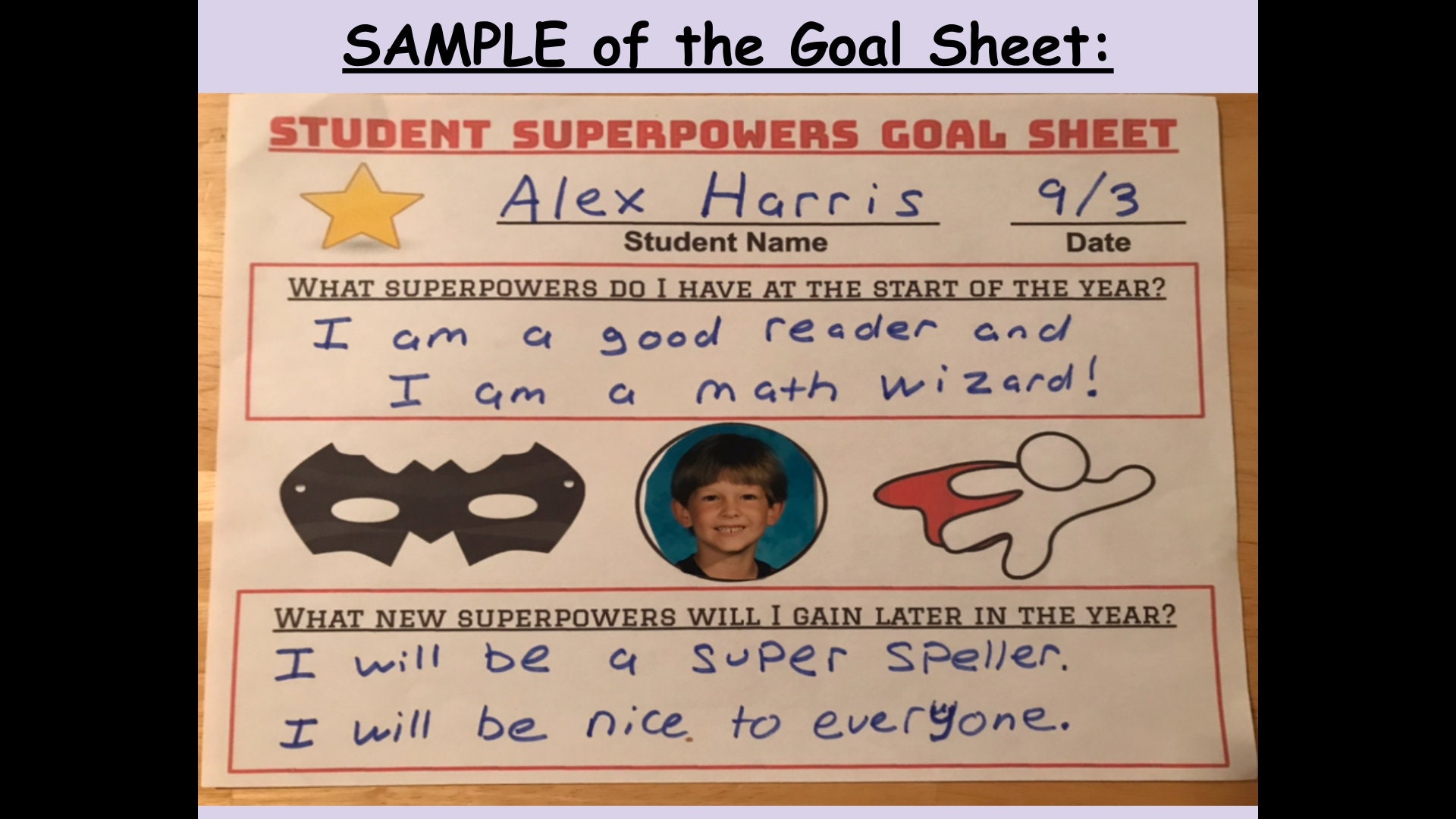 All About Me! Student Superheroes Classroom Poster & Goals - Wall Decor ...