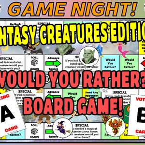 WOULD YOU RATHER Board Game Fantasy Creatures Edition - Etsy