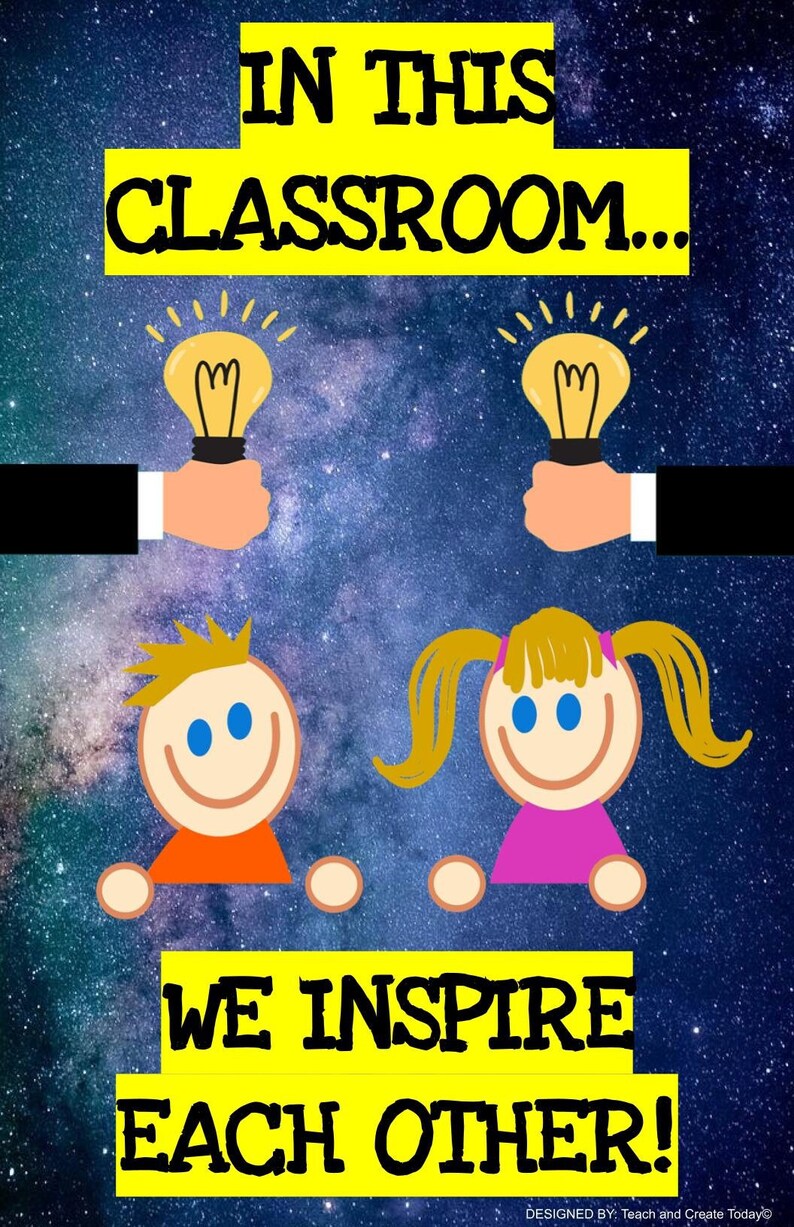 Back to School Classroom Wall Poster! "in This Classroom...we Inspire ...