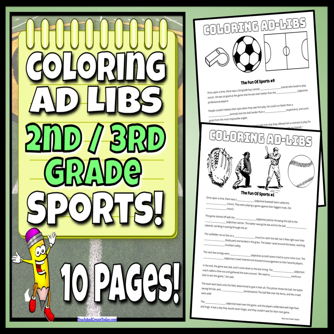 Sports Coloring Ad Libs - Creative Writing Activity for 2nd and 3rd ...