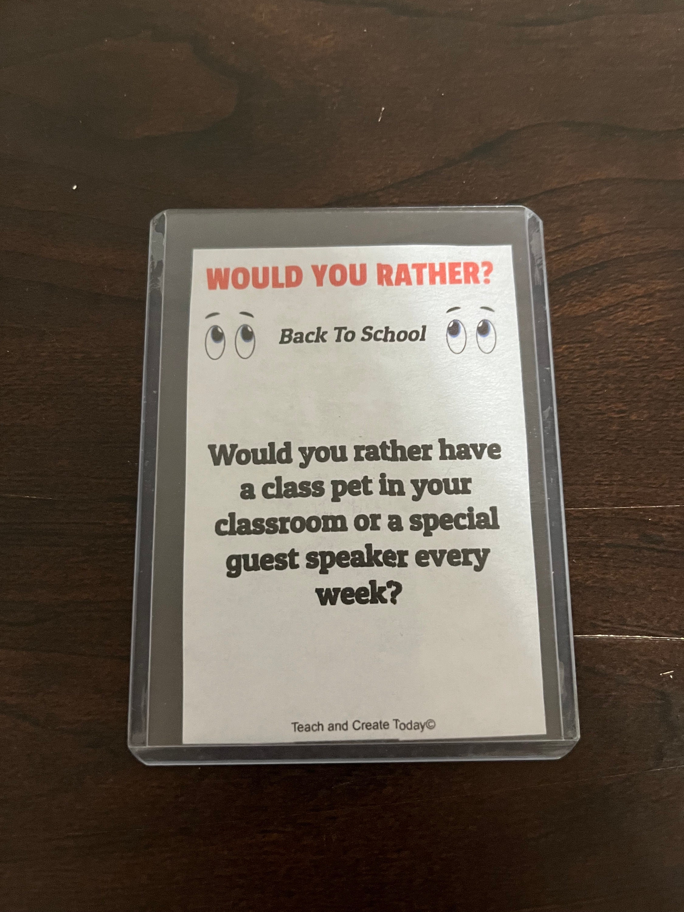 Would You Rather Cards- Back to School Edition! Printable 100 ...