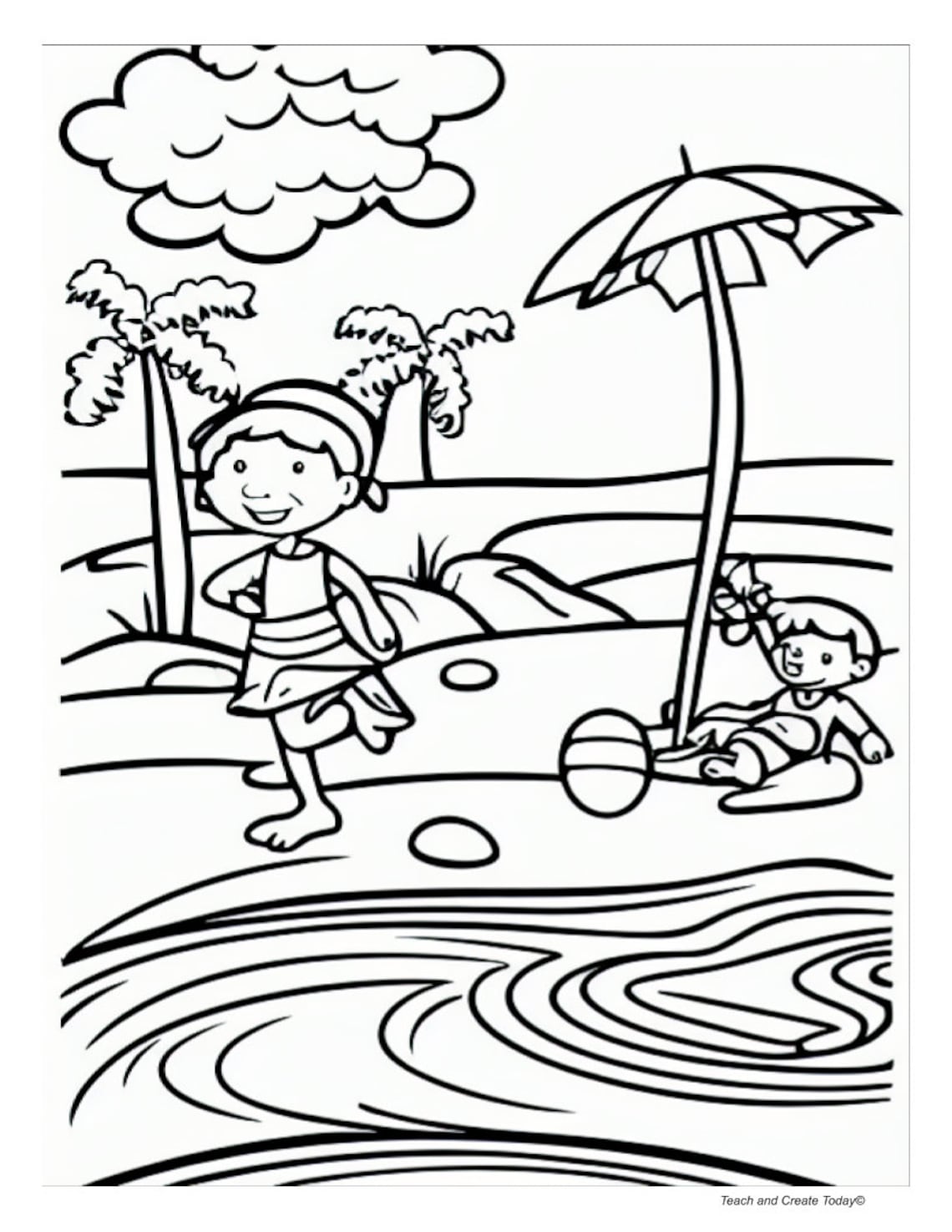Coloring Pages for Kids - the Beach - Over 25 Printable Sheets! - Etsy