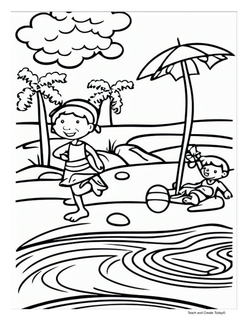 Coloring Pages for Kids - the Beach - Over 25 Printable Sheets! - Etsy