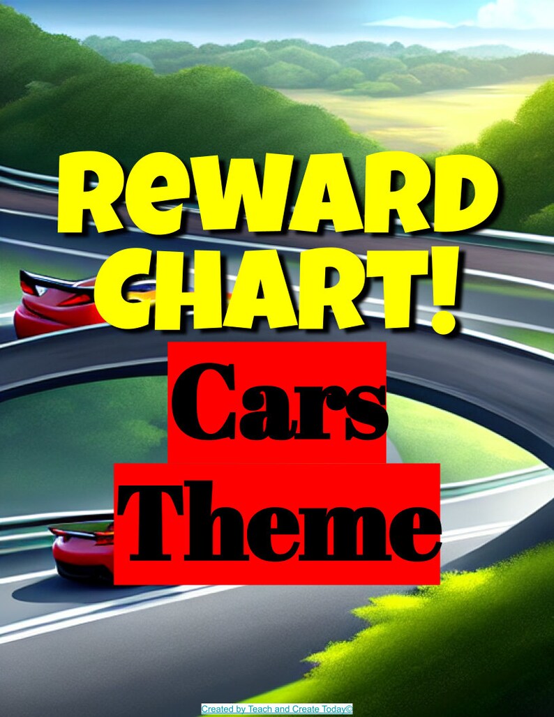 Weekly Reward Chart!! CARS Theme! Motivate Kids With Chores and Good ...