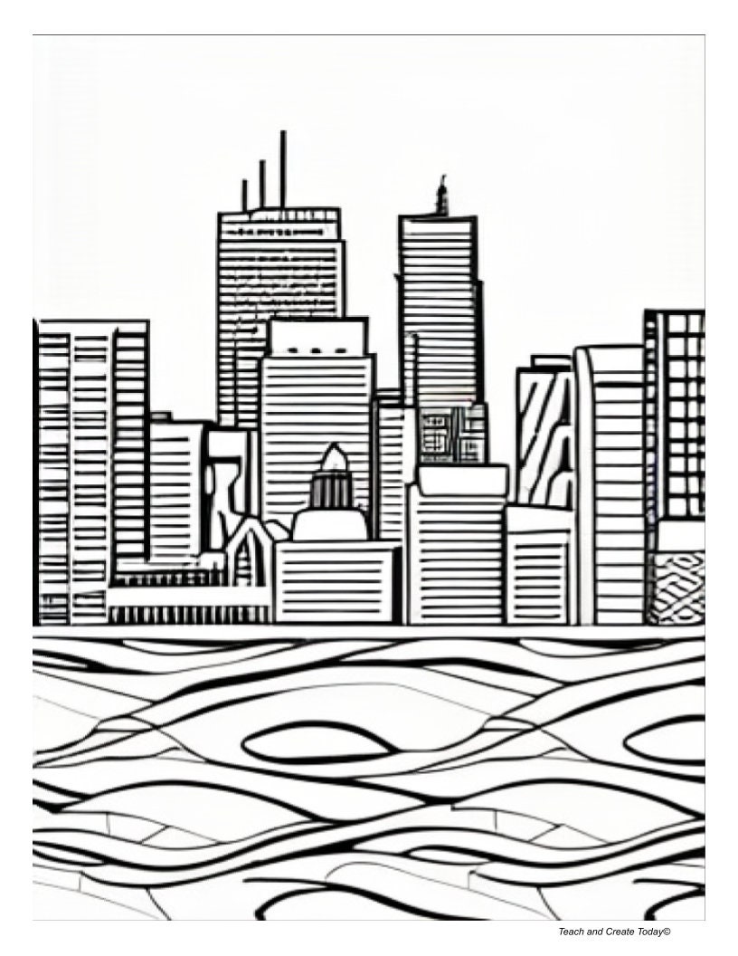 Coloring Pages for Kids - City Buildings - Over 25 Printable Sheets! - Etsy