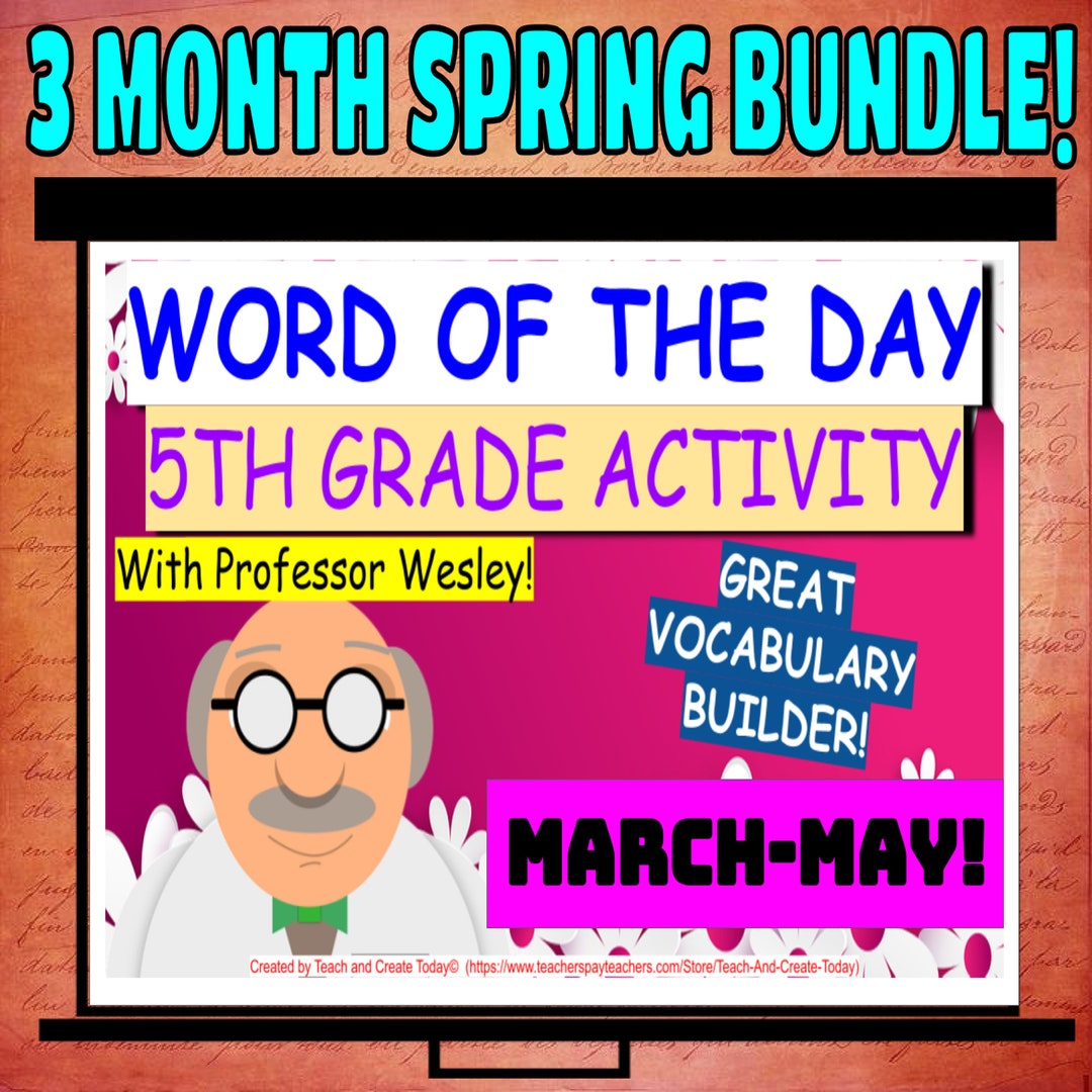 5th Grade ELA Vocabulary Builder Spring BUNDLE march-may. Word of the ...