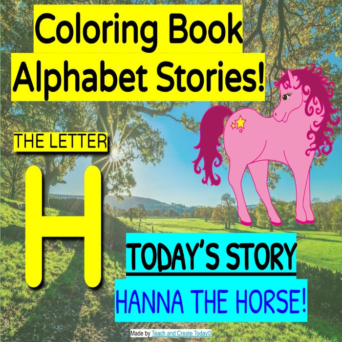 Preschool and Kindergarten Coloring & Reading Bundle 2 Alphabet Stories ...