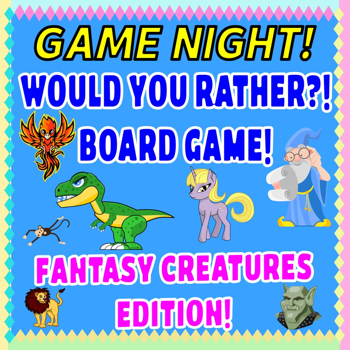 Would You Rather Board Game Fantasy Creatures Edition Digital Download ...