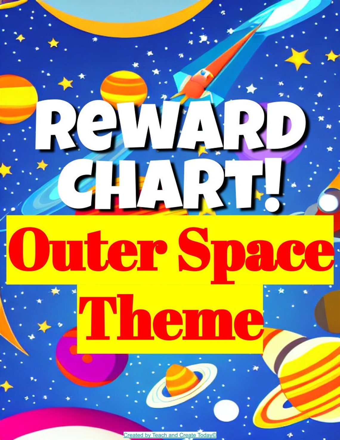 Weekly Reward Chart OUTER SPACE Theme Motivate Kids With Chores and ...