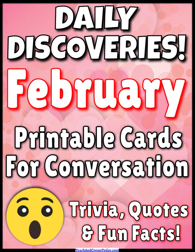Lunch Box Notes for Kids - February Daily Discovery Cards - Printable ...