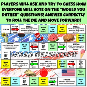 Would You Rather? Board Game 4th of July Edition - Digital Download ...