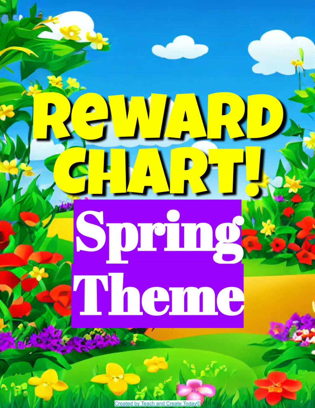 Weekly Reward Chart!! SPRING Theme! Motivate Kids With Chores and Good ...