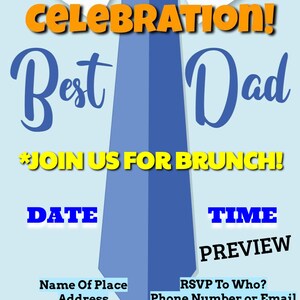 Father's Day Celebration Invitations- Three Personalized Editable ...