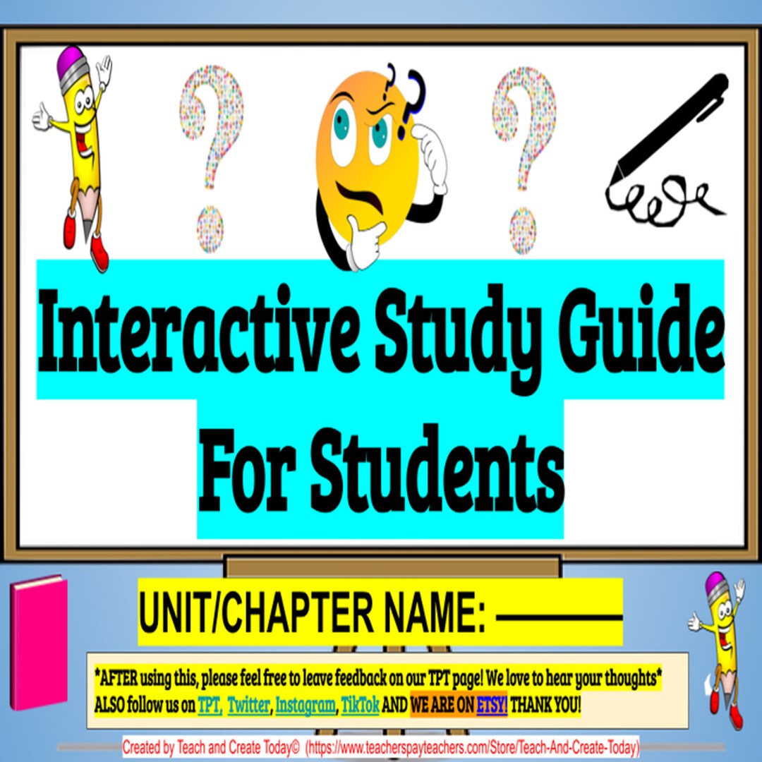 Test Prep Digital Interactive Study Guide Any Teaching - Etsy