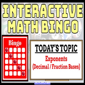6th Grade Math Bingo Games Set #1- Add, Subtract, Multiply, Divide ...