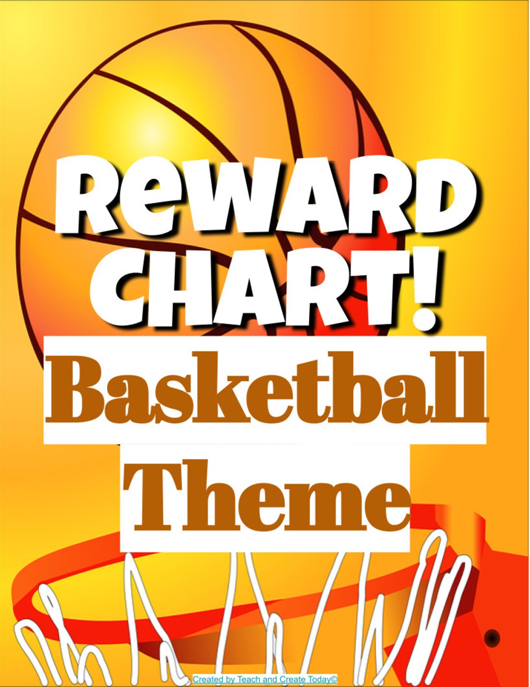 Weekly Reward Chart!! Basketball Theme! Motivate Kids With Chores and ...