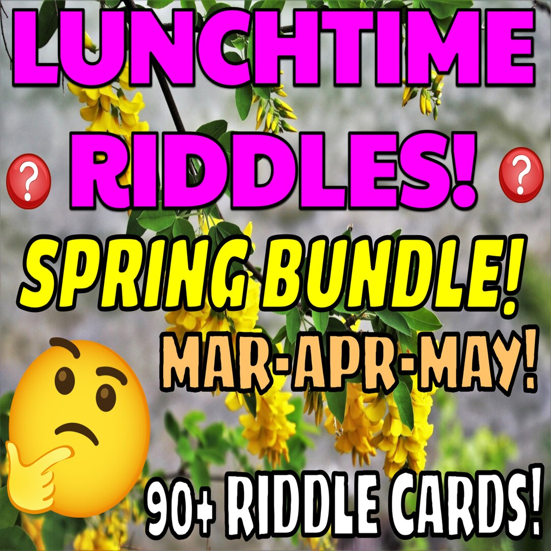 Lunch Box Note Cards Riddles for Kids Spring Bundle - Etsy