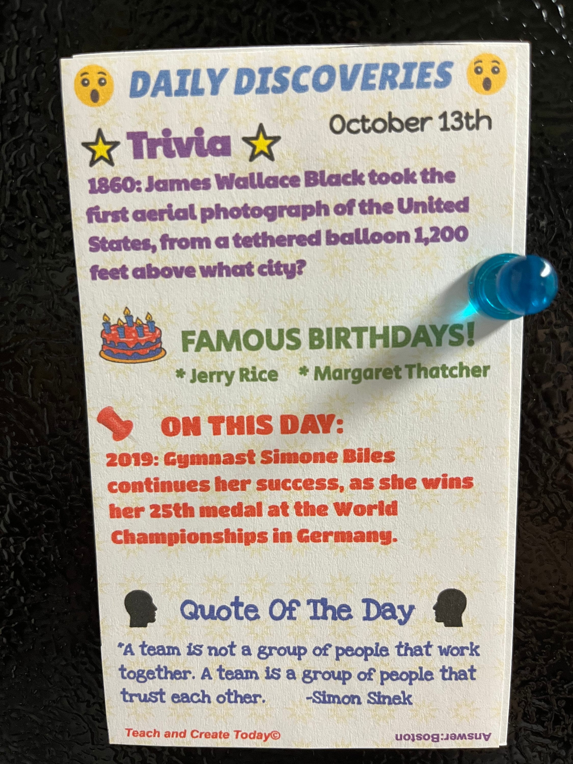 Lunch Box Notes for Kids - October Daily Discovery Cards - Printable ...