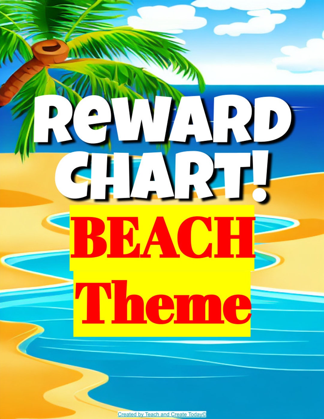 Weekly Reward Chart!! Beach Theme! Motivate Kids With Chores and Good ...