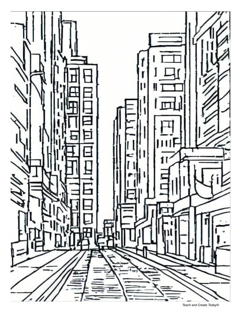 Coloring Pages for Kids - City Buildings - Over 25 Printable Sheets! - Etsy
