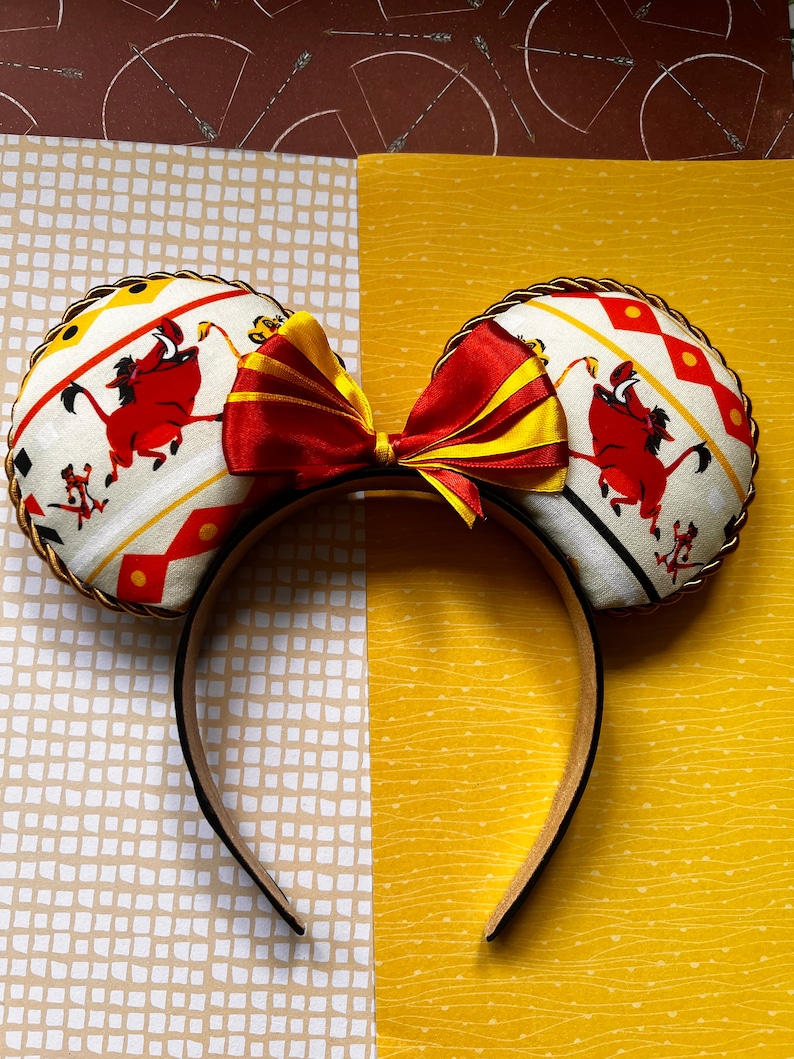 Lion King Timon, Pumbaa, and Simba Inspired Mickey Mouse Ears Headband ...