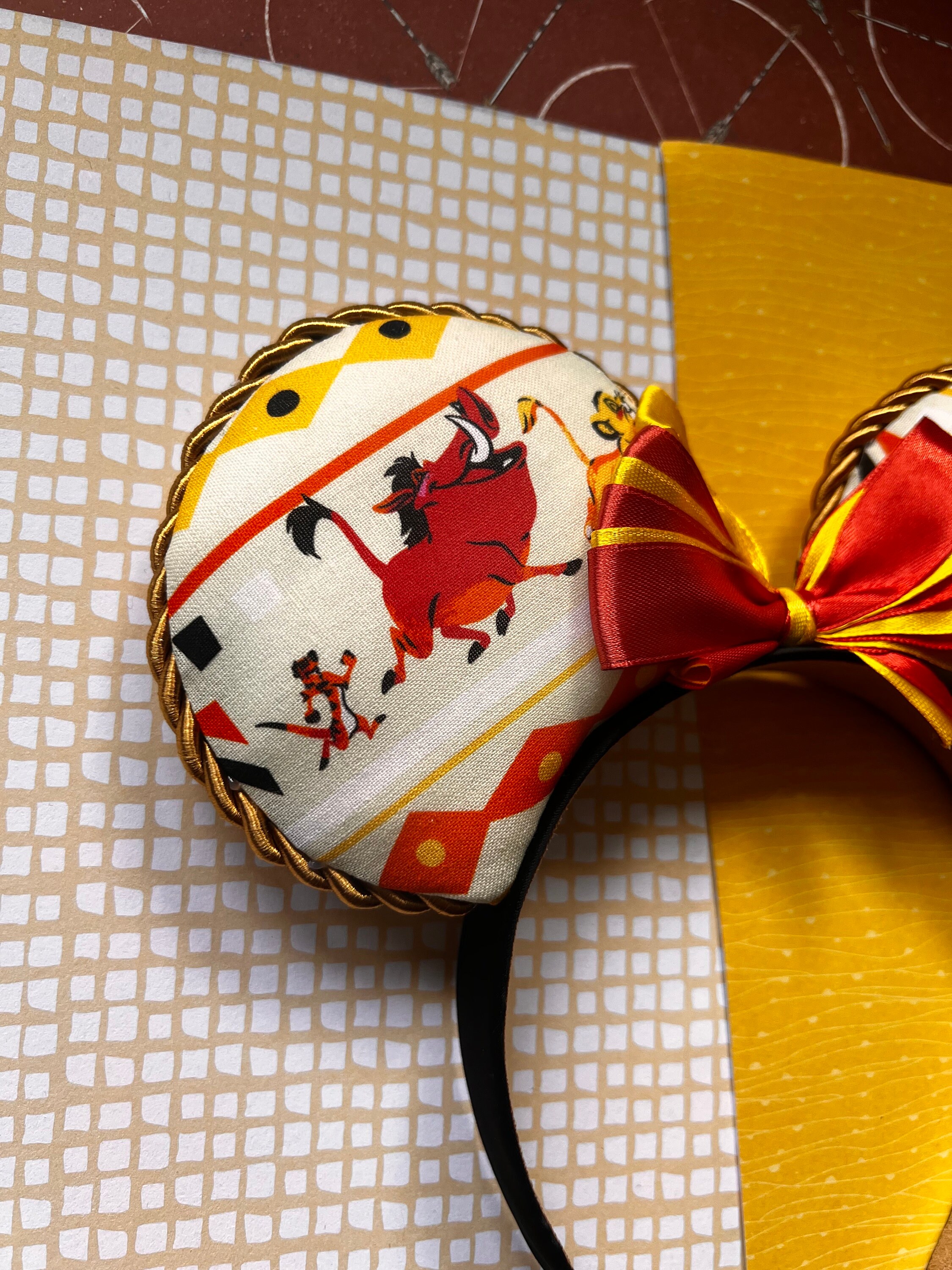 Lion King Timon, Pumbaa, and Simba Inspired Mickey Mouse Ears Headband ...
