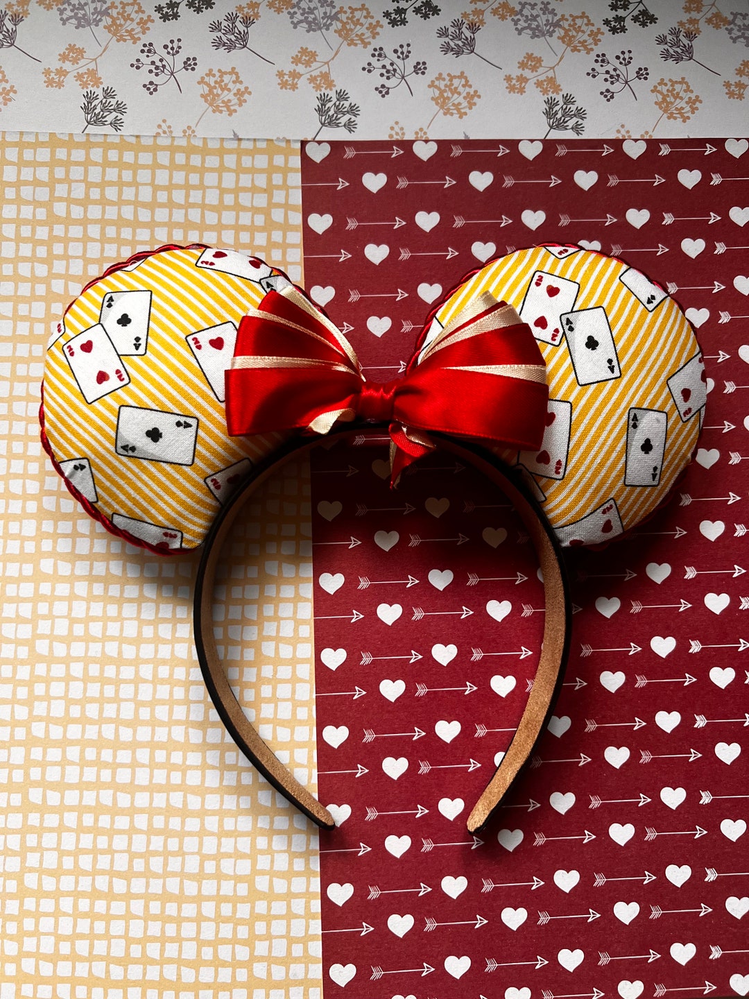 Alice in Wonderland Playing Cards Inspired Mickey Mouse Ears Headband ...