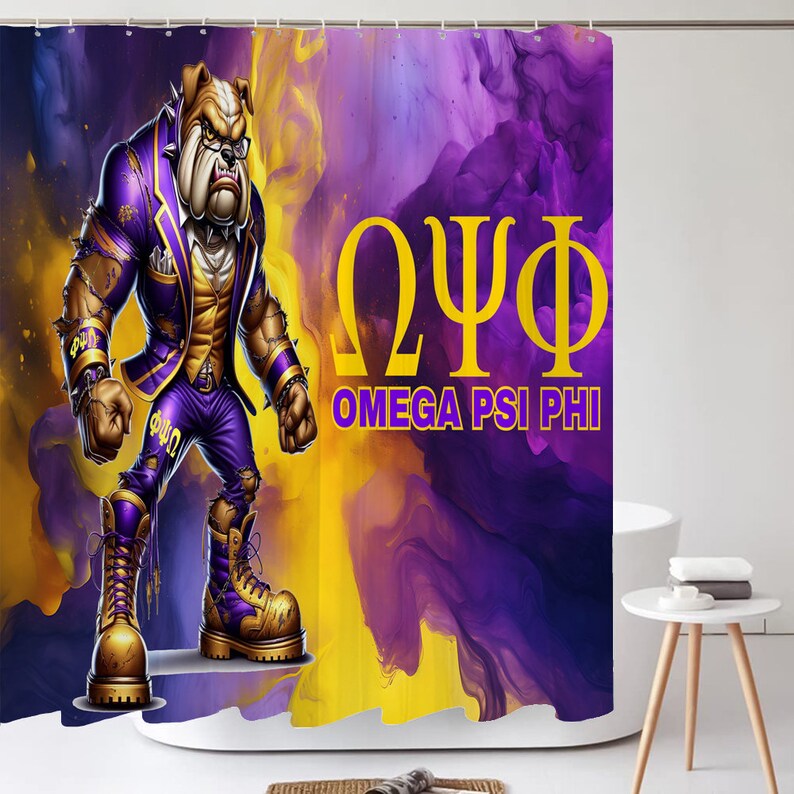 Omega Psi Phi que Dawg Fraternity 4pcs Shower Curtain - Etsy