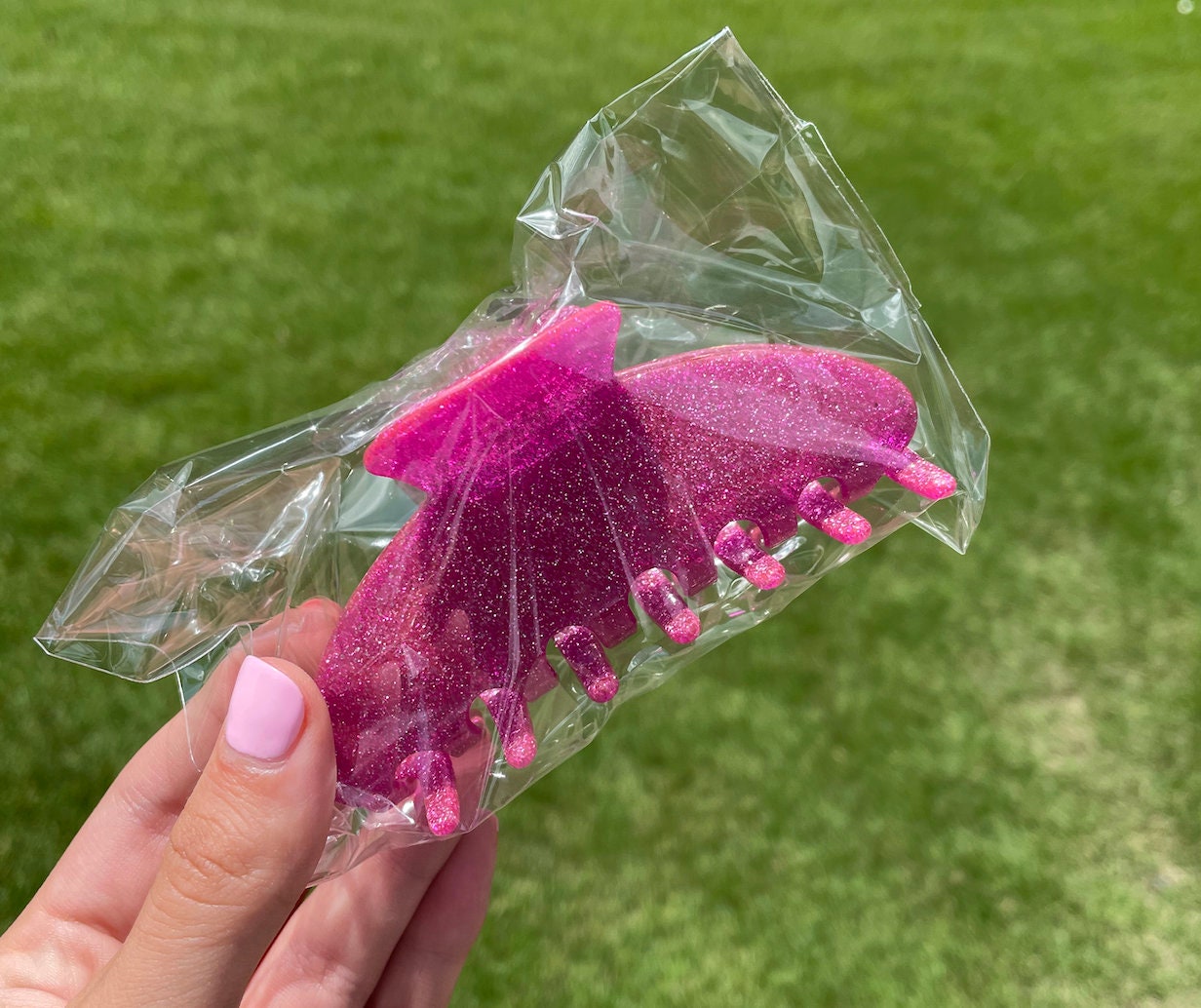 Pink Glitter Claw Clip - Etsy