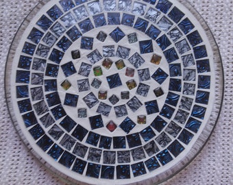 Green and Silver Metallic Mosaic Tile Decorative Plate - Etsy