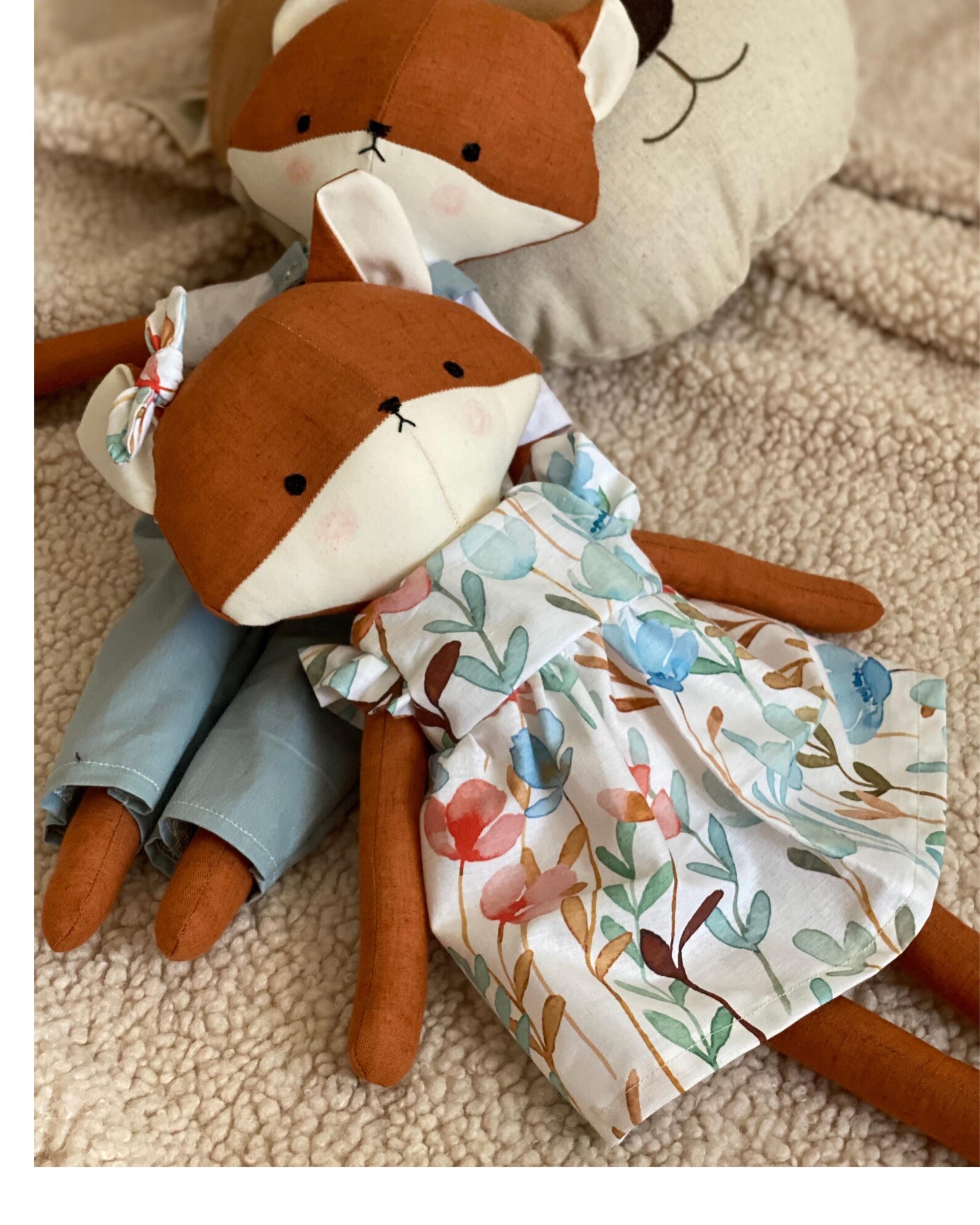Handmade Linen Fox Doll: Personalized Stuffed Woodland Toy - Etsy