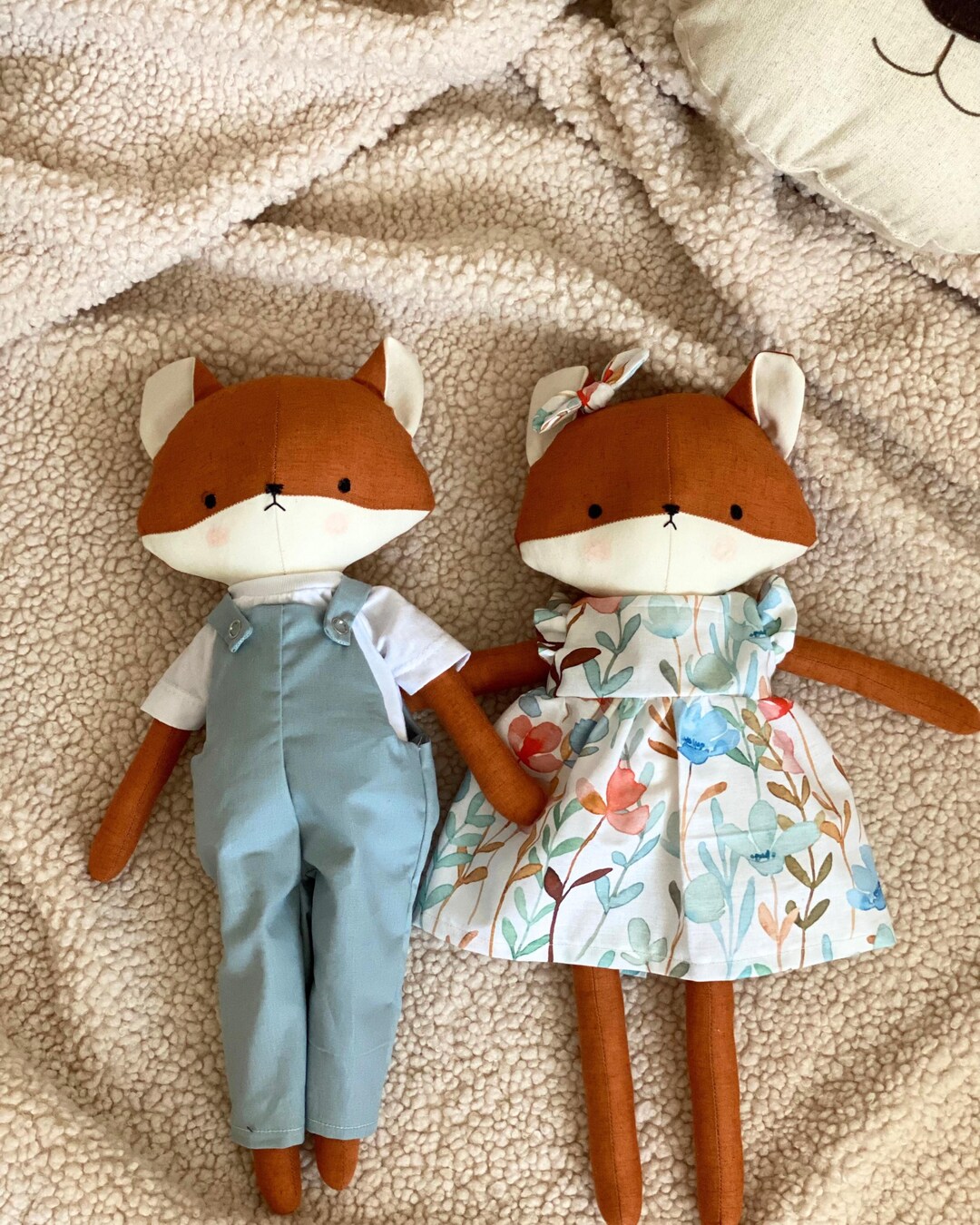Handmade Linen Fox Doll: Personalized Stuffed Woodland Toy - Etsy