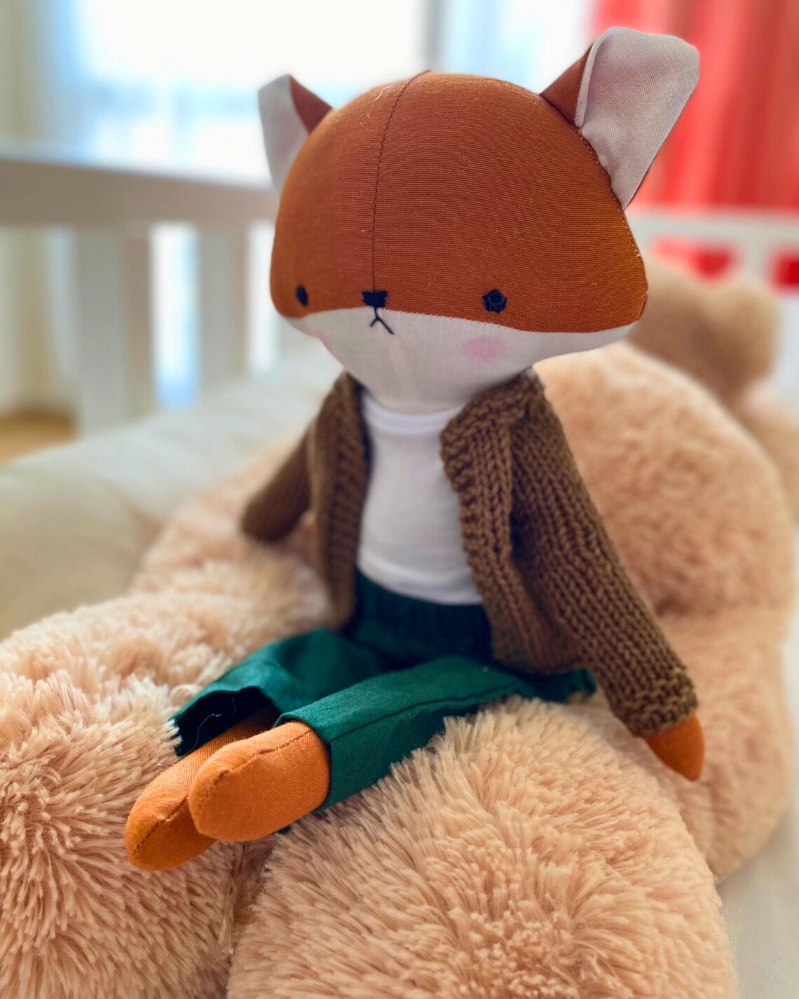 Handmade Linen Fox Doll: Personalized Stuffed Woodland Toy - Etsy