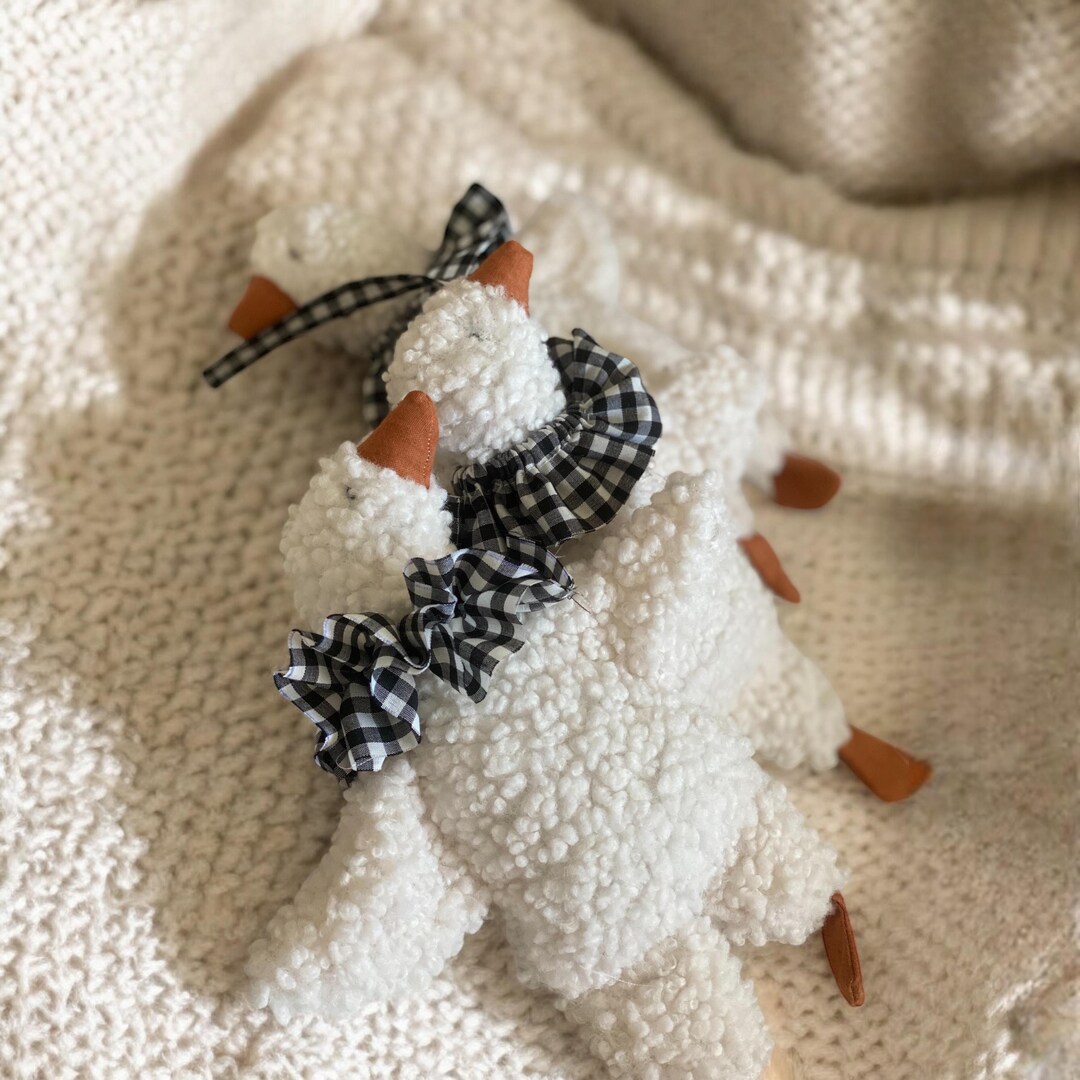 Handmade Plush Goose Toy - Softy Stuffed Duck Toy - Baby Shower Gift - Neutral Nursery Decor ...