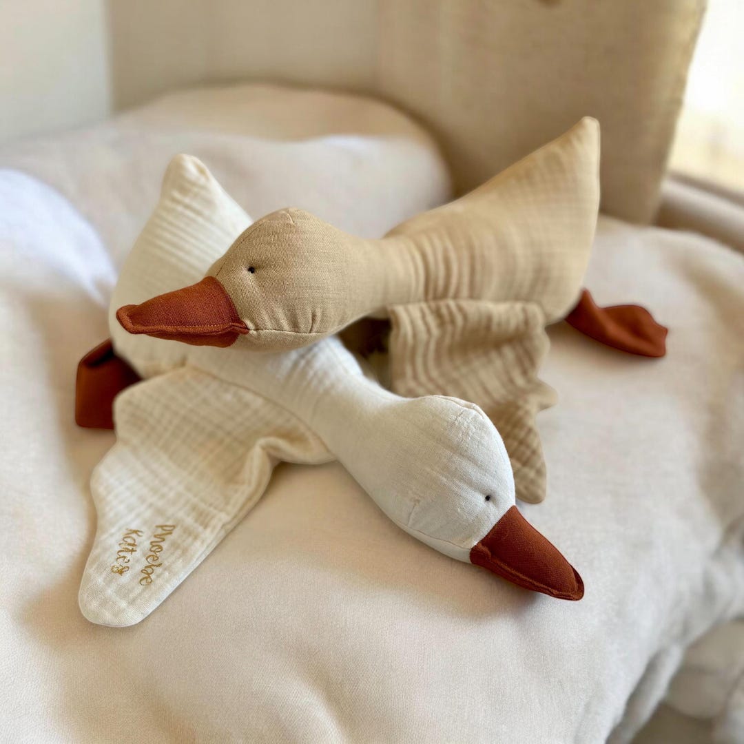 Personalized Stuffed Goose,custom Linen Geese,newborn Cuddly Toy,lovely ...
