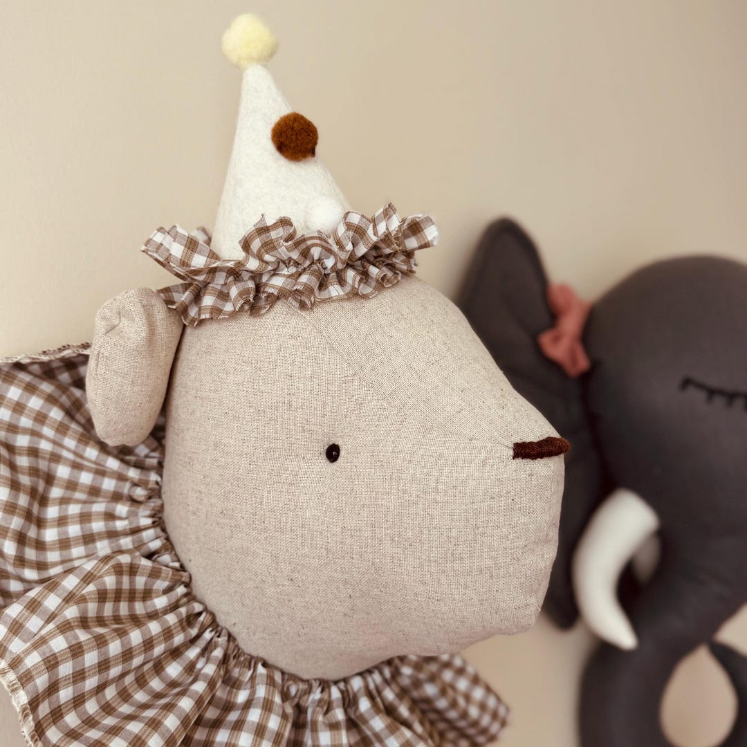 Handmade Linen Bear Wall Decor: Nursery Faux Taxidermy - Etsy