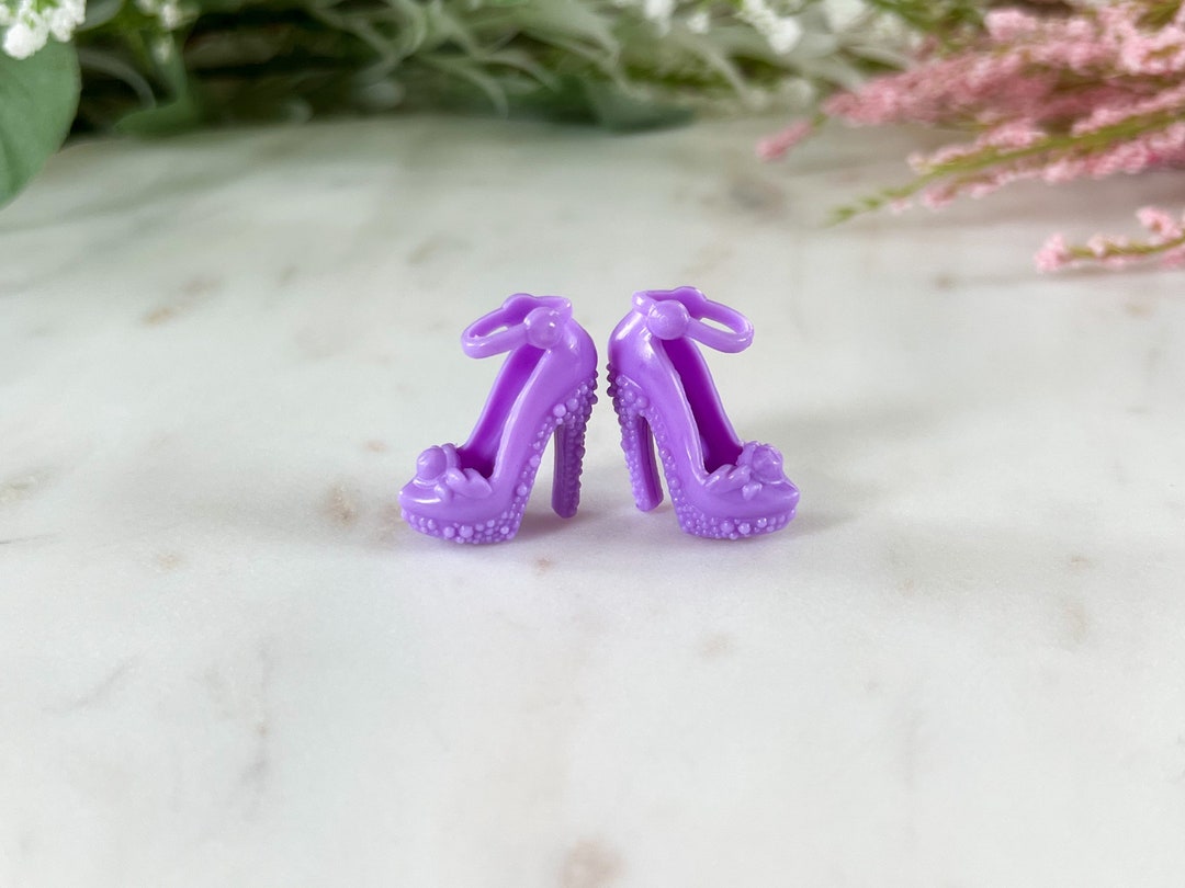 Christmas Gift, Purple High Heel Doll Shoes, Doll Pumps, Pretend Play ...