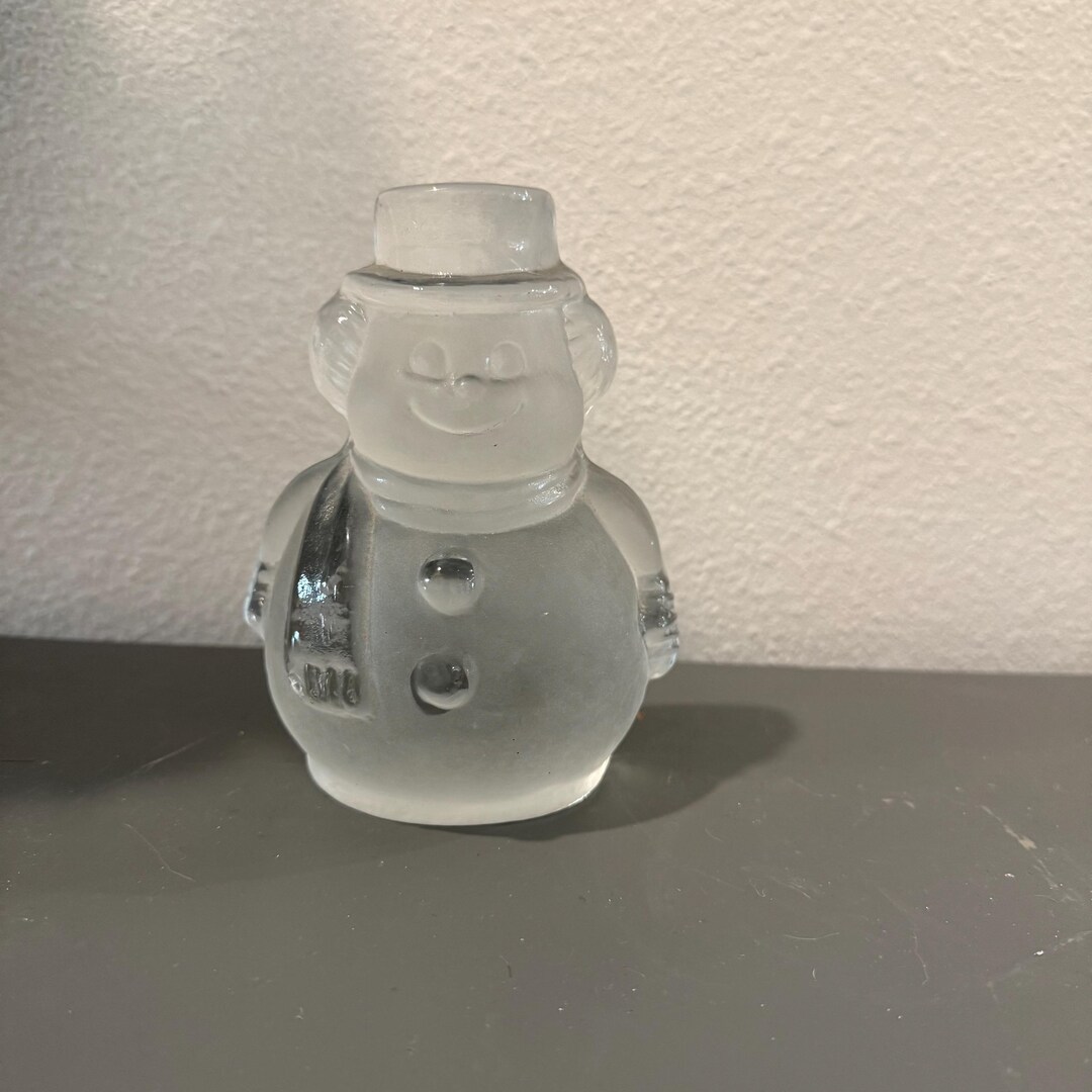 Viking Frosted Glass Snowman - Etsy