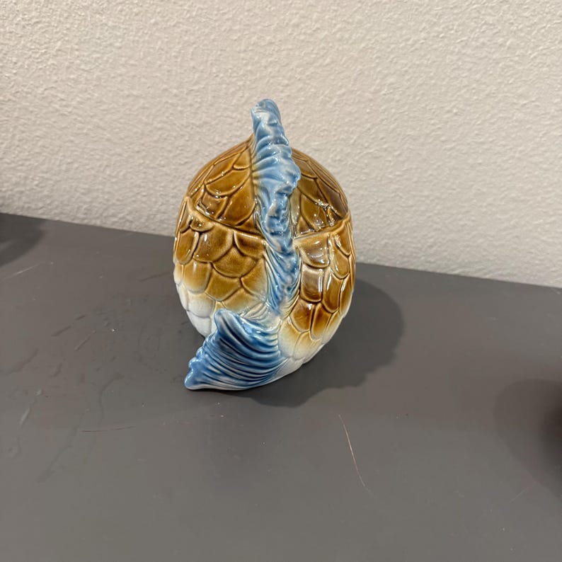 Vintage Ceramic Puffer Fish Figurine | Coastal Nautical Decor | Mid ...
