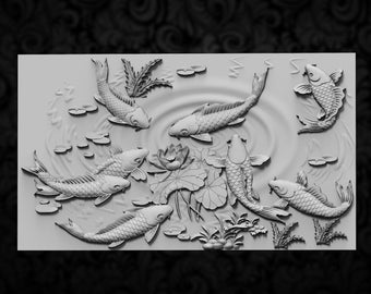 Fish 3D STL Model CNC Router Engraver Artcam Aspire CNC - Etsy UK