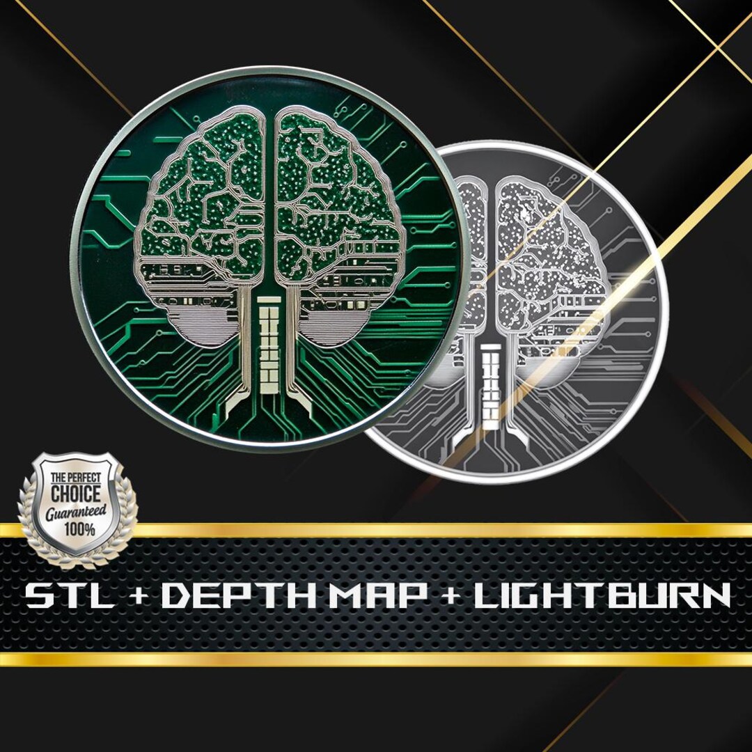 Coin Depth Map | Height Map | 3D Laser Engrave | Glowforge | Stl File ...