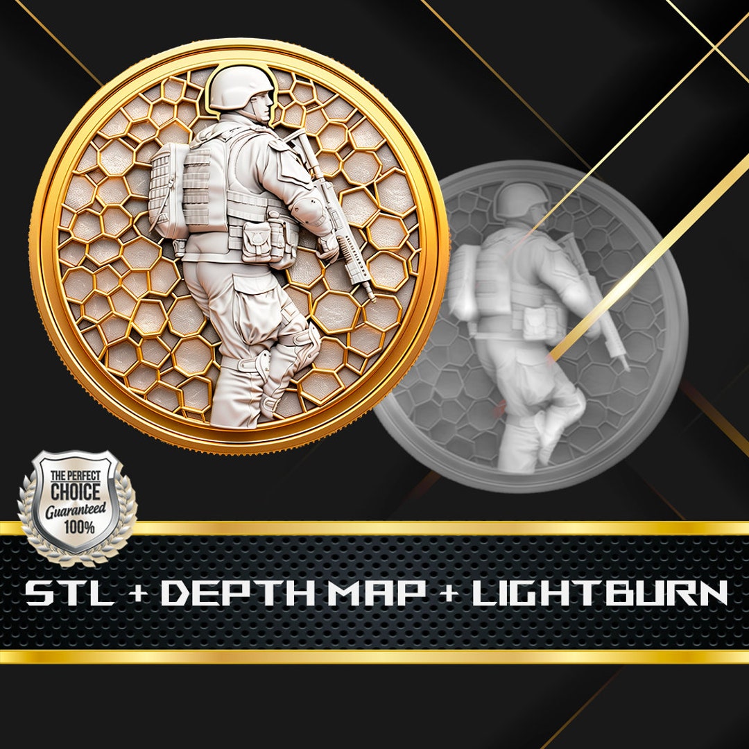 Coin Depth Map | Heigh Map | 3D Laser Engrave | Xtool | Glowforge | Stl ...