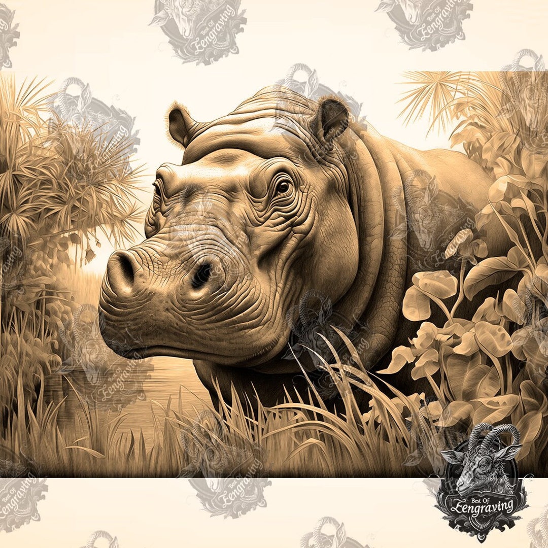 3D Hippo Laser Engraving File: Illusion Art (digital Download) Diode ...