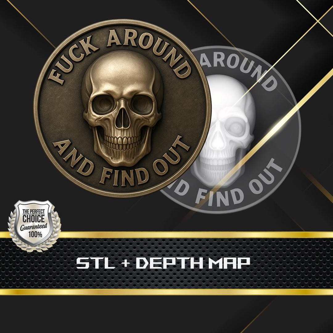 FCK Find Out Coin Depth Map and STL File, 3D Relief for Laser Engraving ...