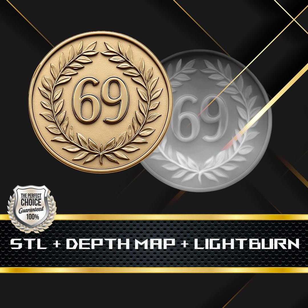 69th Birthday Coin Depth Map: Laser Engrave 3D STL File - Etsy