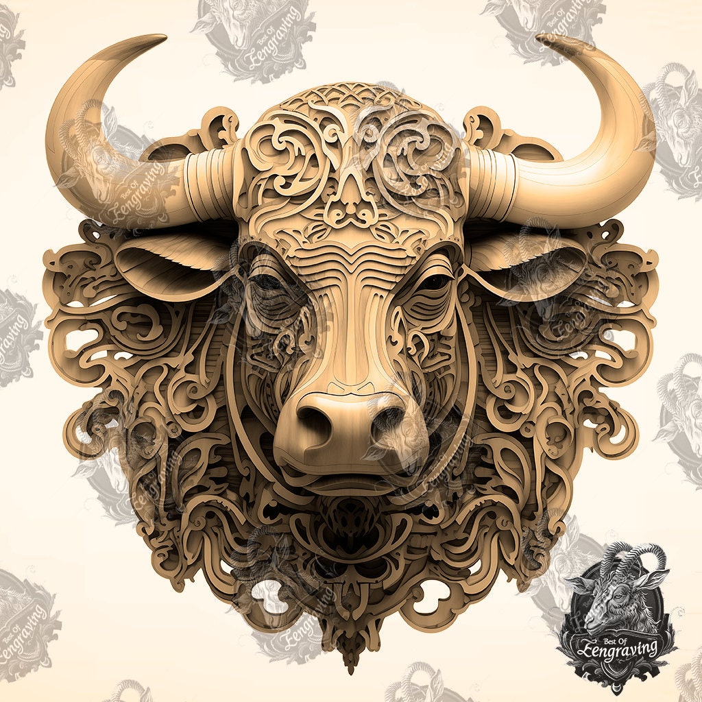 3D Bull Illusion: Laser Cut PNG File (digital Download) Diode Laser ...
