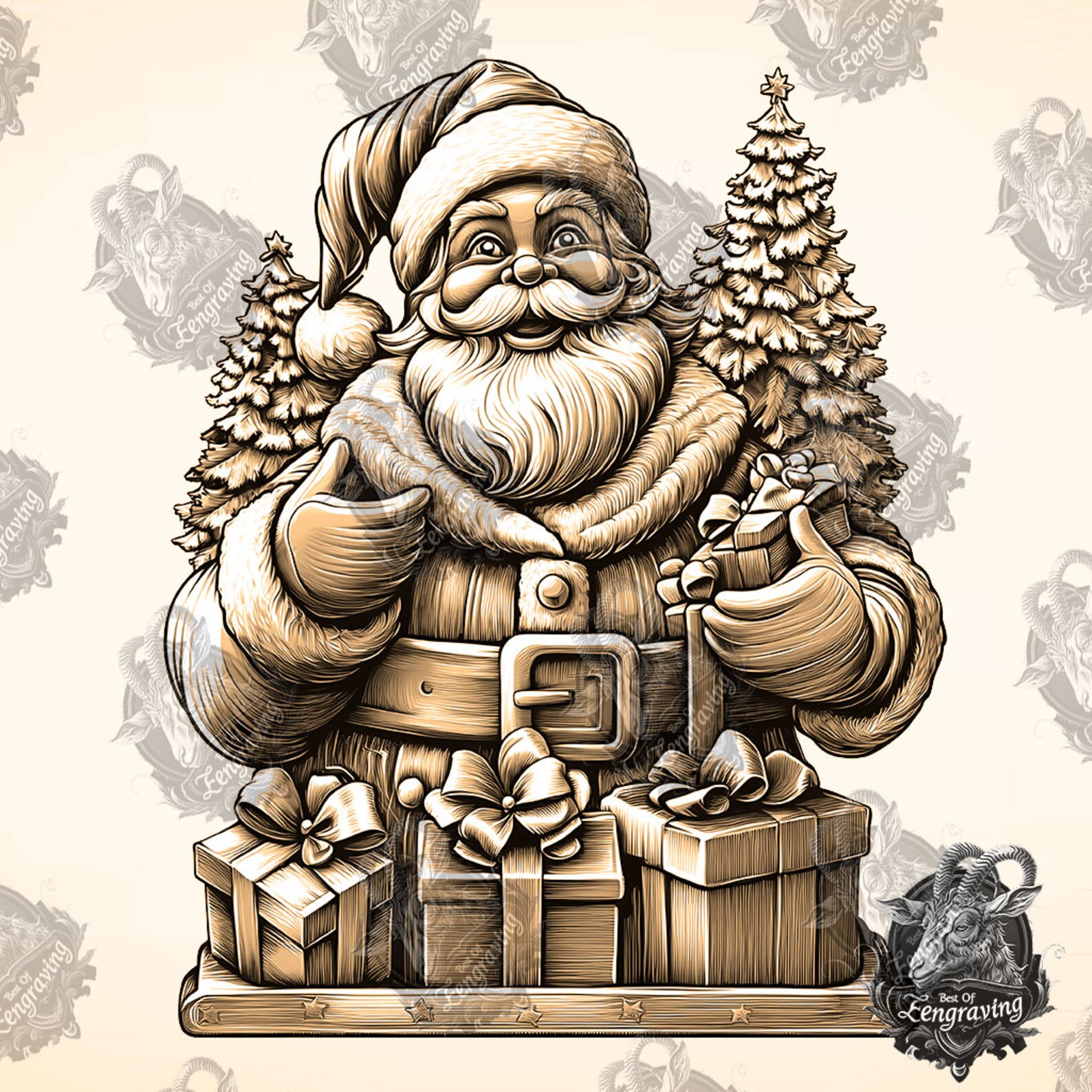 3D Santa Illusion Laser Engraving PNG File (digital Download) - Etsy